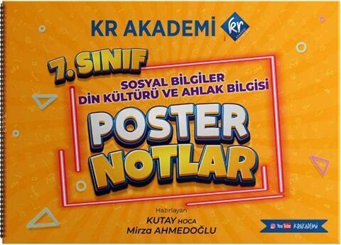 KR Akademi 7. Sınıf Sosyal Bilgiler Din Kültürü ve Ahlak Bilgisi Poster Notlar,Kitapiste.com ...