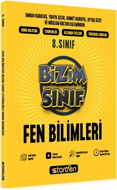 Startfen Yayınları 8. Sınıf Fen Bilimleri Bizim Sınıf Etkinlikli Soru Bankası,Startfen Yayınları ...
